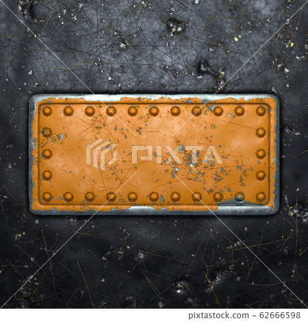 Rusty metal strip with rivets on the center... - Stock Illustration ...