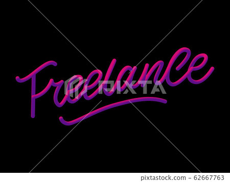 Hand sketched 3D Freelance word. Great for card, - Stock Illustration ...