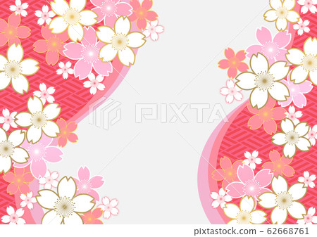 Japanese style sakura background - Stock Illustration [62668761] - PIXTA
