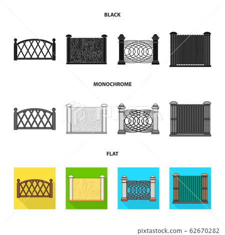 Vector illustration of gate and fence symbol.... - Stock Illustration ...