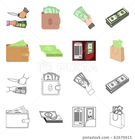 Isolated object of cash and currency symbol.... - Stock Illustration ...
