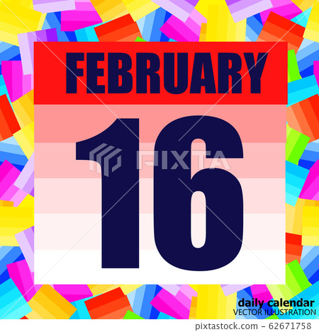 February 16 icon. For planning important day....-插圖素材 [62671758] - PIXTA圖庫