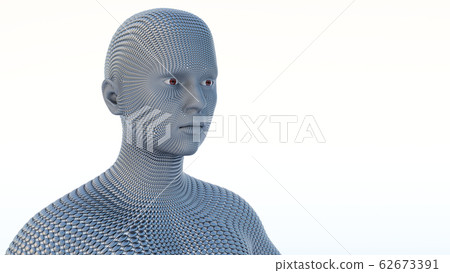 metallic head machine futuristic robot face metal - Stock Illustration ...