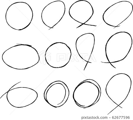 Circle round thin handwriting copy space... - Stock Illustration ...