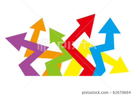 Chaotic arrows scattered colorful - Stock Illustration [62678664] - PIXTA