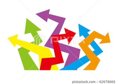 Chaotic arrows scattered colorful - Stock Illustration [62678668] - PIXTA