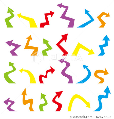 Chaotic arrows scattered colorful - Stock Illustration [62678808] - PIXTA