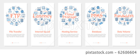 Vector five internet banners - FTP, Latency and... - Stock Illustration ...