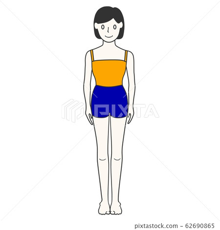 Woman bob full body illustration color - Stock Illustration [62690865 ...