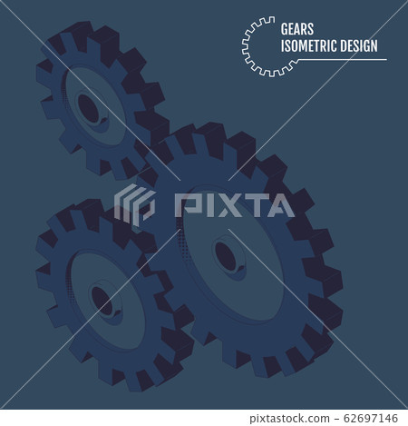 Modern vector illustration of isometric gears... - Stock Illustration ...