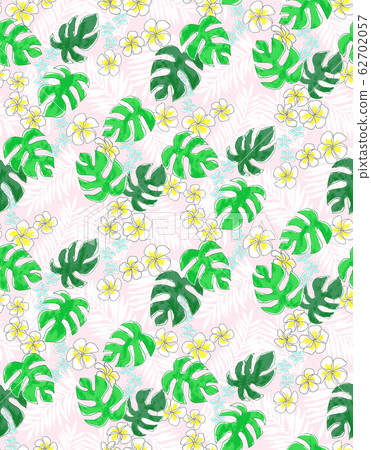 Monstera / green / hand-painted / pattern - Stock Illustration ...