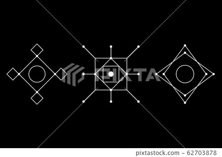 Magic rectangular geometry white symbol set... - Stock Illustration ...