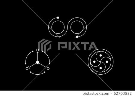 Magic round geometry white symbol set with... - Stock Illustration ...
