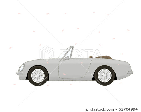 Convertible Car Silver Silver Sakura - Stock Illustration [62704994 ...
