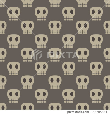 Seamless dark pattern with skulls gray background - Stock Illustration ...