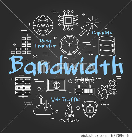 Vector round black internet concept of bandwidth - Stock Illustration ...