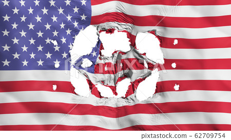 Holes in United States of America flag - Stock Illustration [62709754 ...