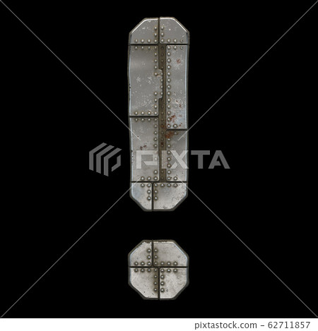 Industrial metal symbol exclamation mark on... - Stock Illustration ...