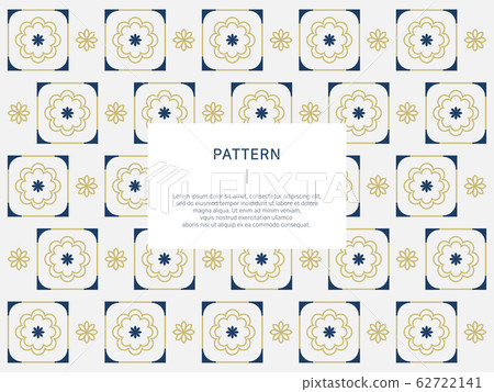 Ocher and indigo seamless pattern - Stock Illustration [62722141] - PIXTA