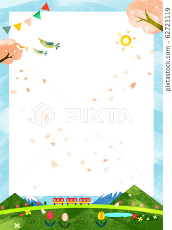 Spring outing frame cherry blossoms - Stock Illustration [62723119] - PIXTA
