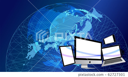 Japanese network technology laptop and... - Stock Illustration ...