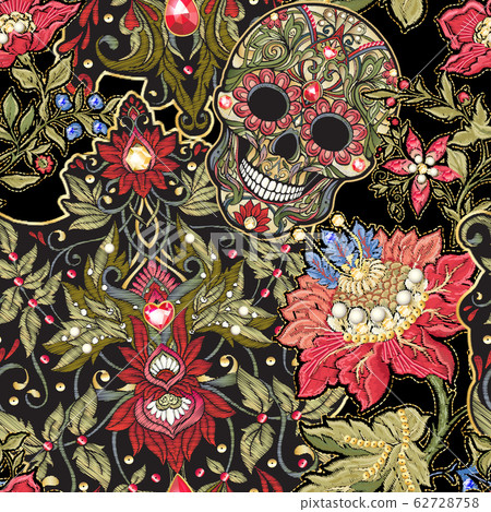 Seamless pattern, background with patch,... - Stock Illustration ...