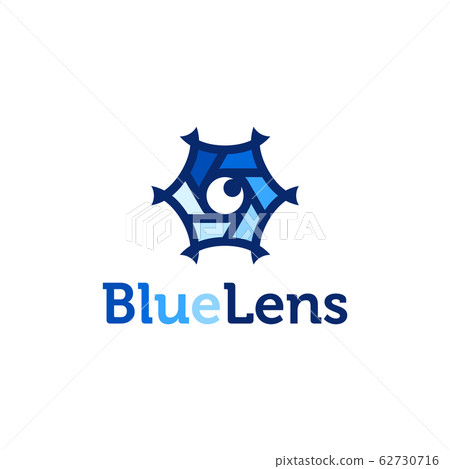 Blue Lens logo design template unique modern - Stock Illustration ...
