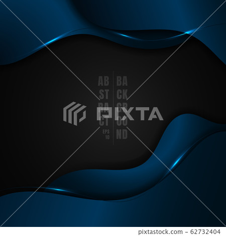 Abstract blue metallic wave shape with lighting - Stock Illustration ...