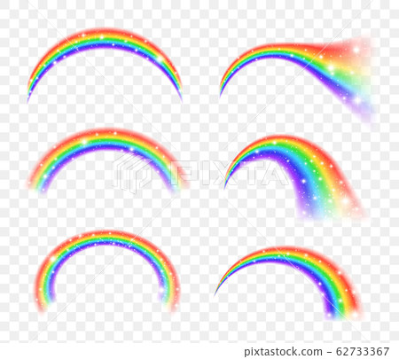 Colorful transparent rainbows vector set - Stock Illustration [62733367 ...