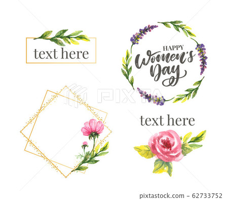 Woman s Day text design with flowers and hearts on - Stock Illustration ...