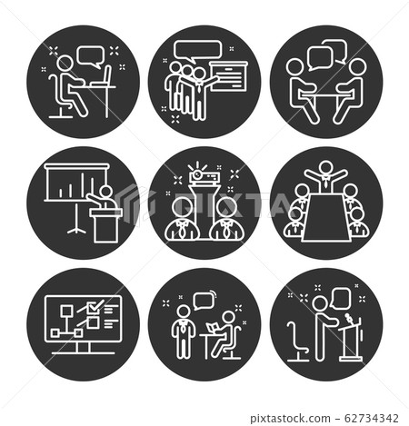 Business presentation line icons. - Stock Illustration [62734342] - PIXTA