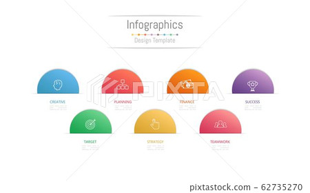 Infographic design elements with 7 options. - Stock Illustration ...