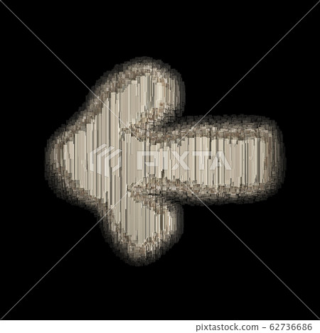 Symbol left arrow made of industrial metal 3D - Stock Illustration ...