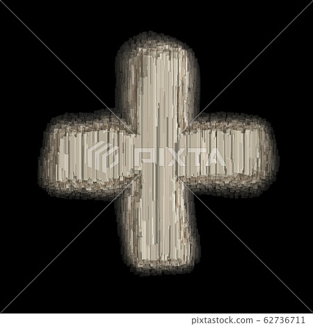 Symbol plus made of industrial metal 3D - Stock Illustration [62736711 ...