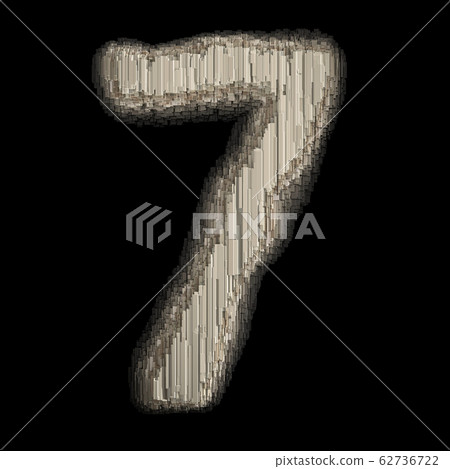 Number 7 made of industrial metal 3D - Stock Illustration [62736722 ...