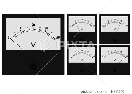 Voltmeter. Black measuring instruments - Stock Illustration [62737001 ...