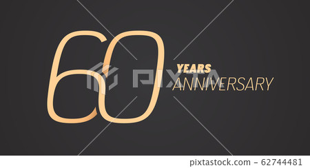 60 years anniversary vector icon, logo. Graphic... - Stock Illustration ...