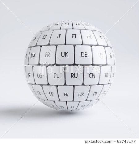 Group translation cubes in the sphere shape - Stock Illustration ...