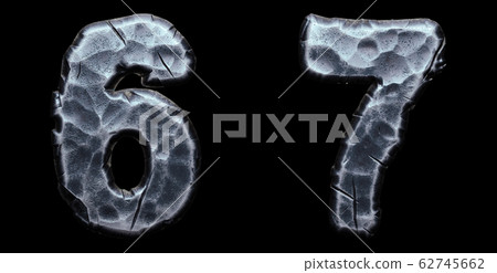 Set of numbers 6, 7 made of forged metal...-插圖素材 [62745662] - PIXTA圖庫