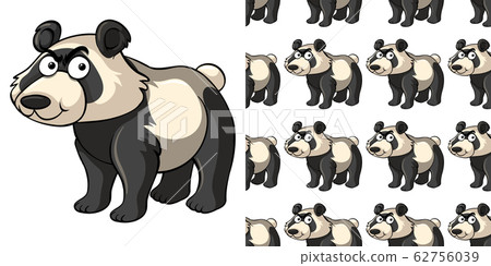 Seamless background design with mad panda - Stock Illustration ...