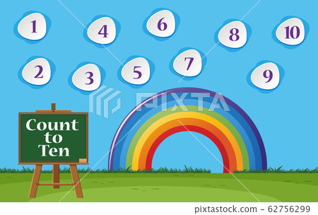 Number one to ten with blue sky and colorful - Stock Illustration ...