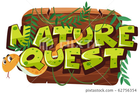 Font design for word nature quest with snake and - Stock Illustration ...