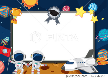 Frame template design with space theme - Stock Illustration [62756355 ...