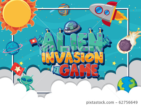 Poster design for alien invasion game with aliens - Stock Illustration ...