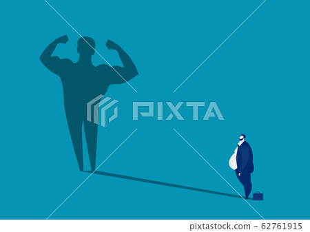 businessman fat Looking Big shadow man body... - Stock Illustration ...