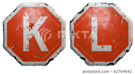 Set of letters K, L made of public road sign in... - Stock Illustration ...