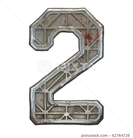 Industrial metal number 2 on white background 3d - Stock Illustration ...