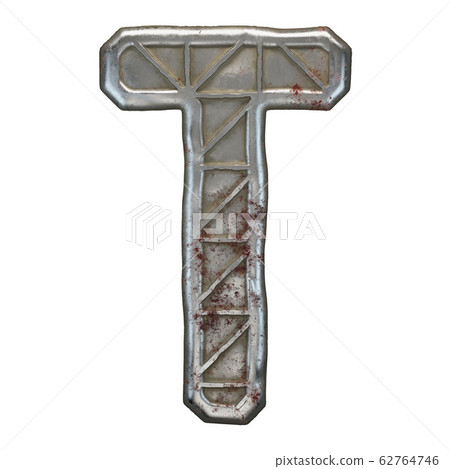 Industrial metal alphabet letter T on white... - Stock Illustration ...