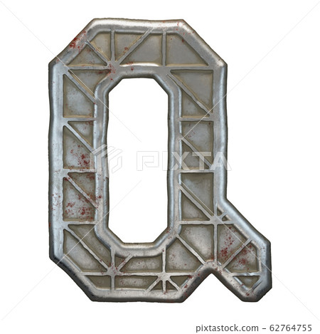 Industrial metal alphabet letter Q on white... - Stock Illustration ...