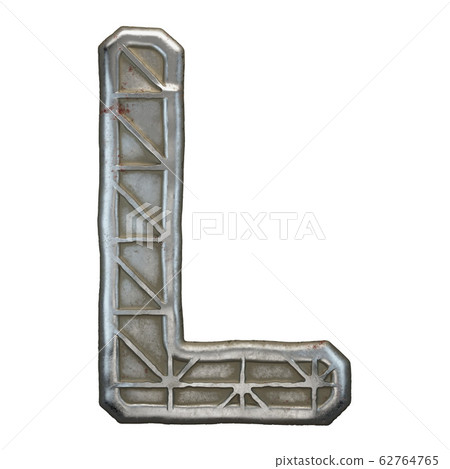 Industrial metal alphabet letter L on white... - Stock Illustration ...
